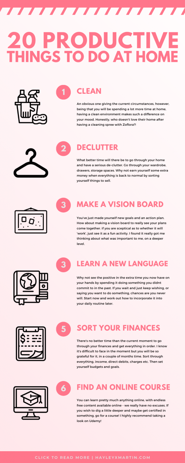 20 Productive Things To Do At Home - hayleyxmartin