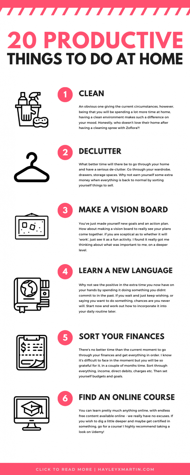 20 Productive Things To Do At Home - hayleyxmartin